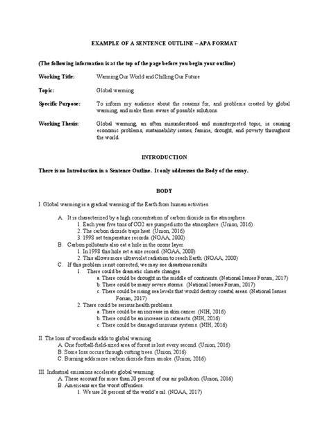 Image result for Outline Example