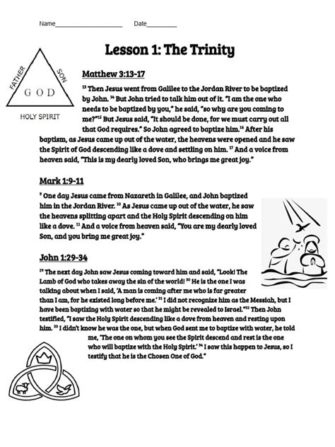 Image result for Trinity Worksheet