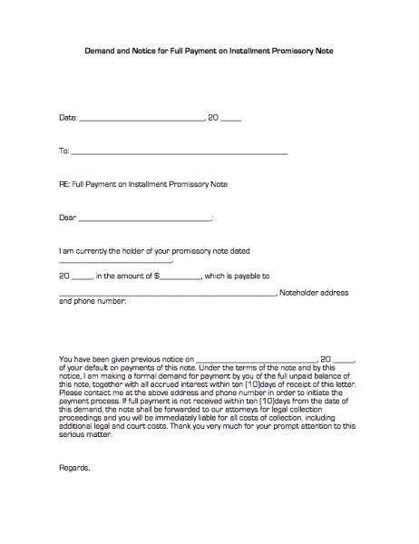 Image result for Note Payable Template