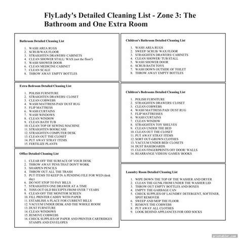 Image result for FlyLady Printable Checklists