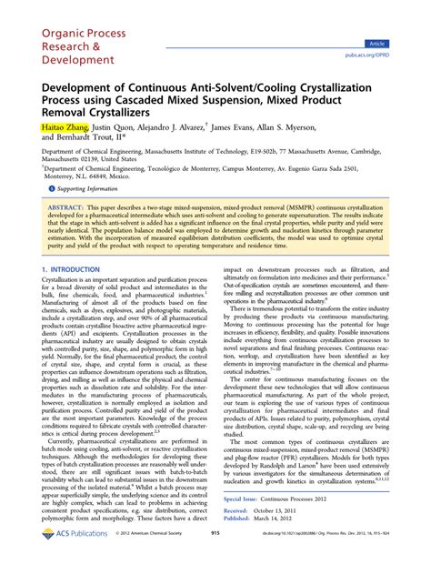 Image result for Continuous Crystallization