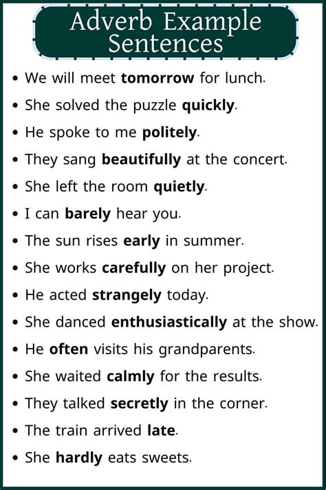 Image result for Verb Adverb Examples