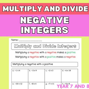 Image result for Lesson 4 Multiply and Divide Positive and Negative Integers Answers Key