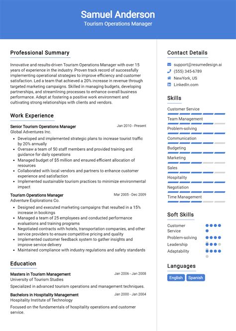 Image result for Tour Guide Resume Customer Example