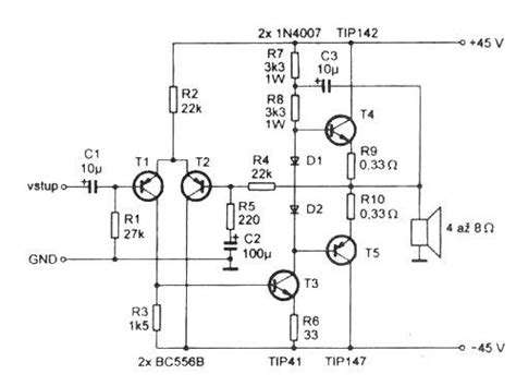 Image result for Transistor Power Amplifier Schematics