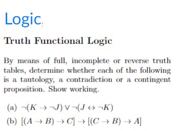 Image result for Truth-Functional Logic