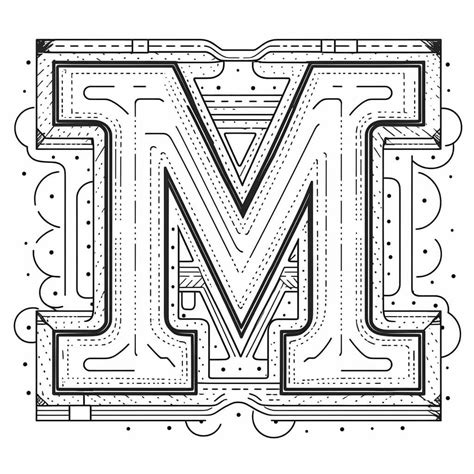Image result for Coloring Block Letters Printable M