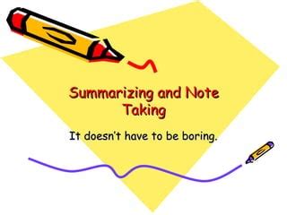 Image result for Summarizing and Note Taking