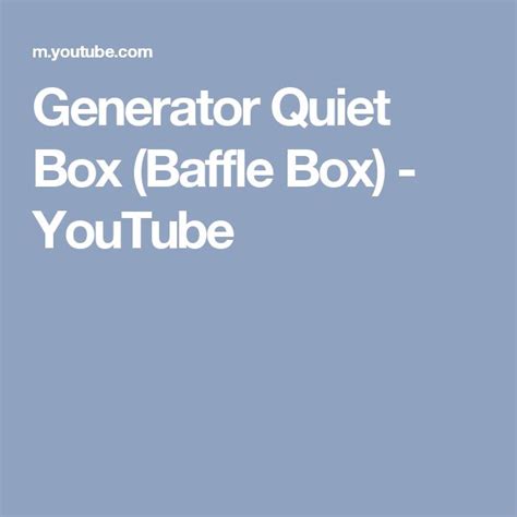 Image result for Generator Baffle Box Designs