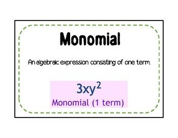 Image result for Polynomial Vocabulary Examples
