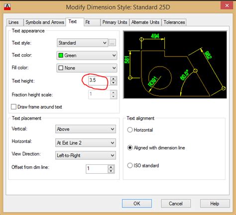 Image result for AutoCAD Dimension Style Text