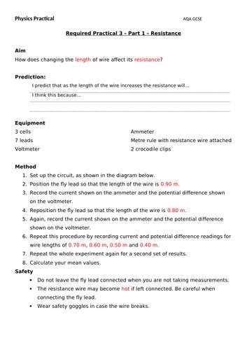 Image result for Required Practical Investigating Resistance GCSE Science