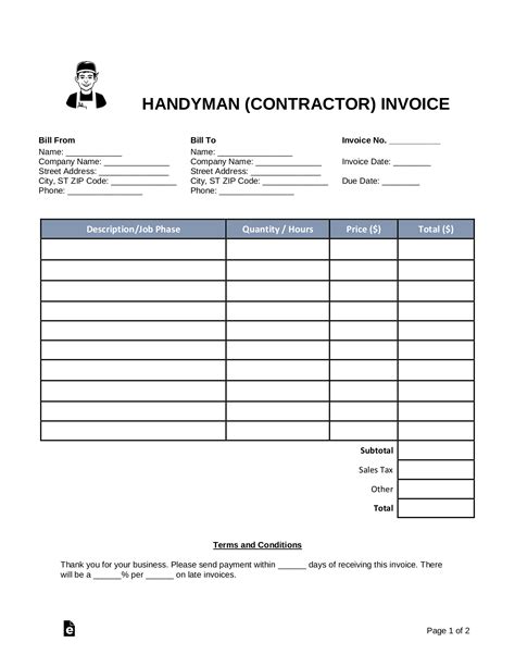Image result for General Contractor Invoice Template