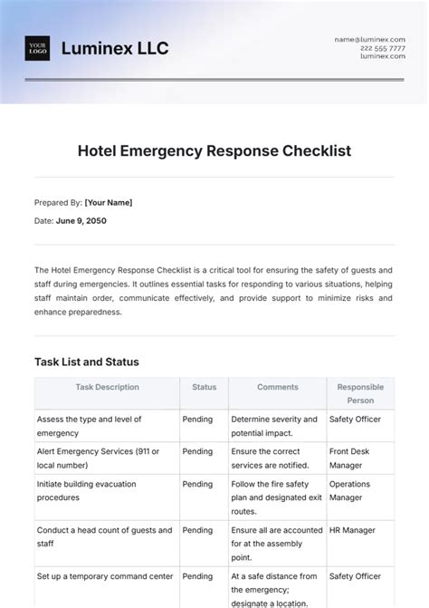 Image result for Emergency Response Checklist