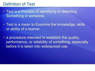 Image result for Define Test