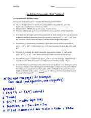 Image result for How to Solve Polynomial Word Problems