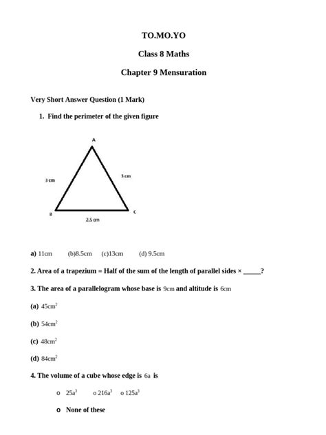 Image result for Math Measurement Grade 8 Worksheet