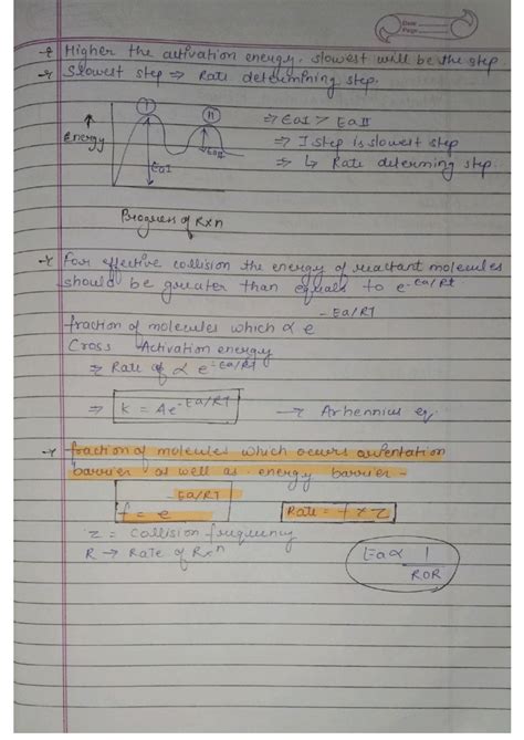 Image result for Chemical Kinetics Handwritten Notes