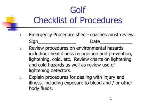 Image result for Golf Course Set Up Procedures