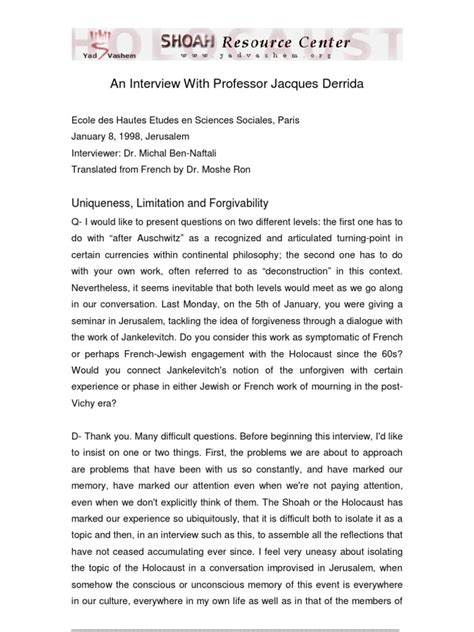 Image result for Derrida Interview