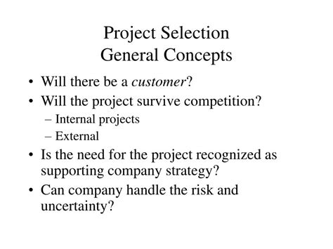 Image result for Project Selection Slide