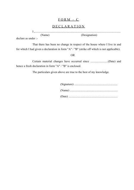 Image result for HRA Self Declaration Form