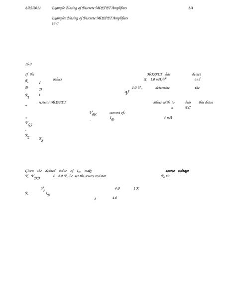 Image result for MOS FET Formulas