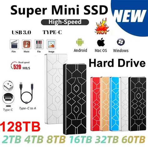 2TB/4TB/8TB/16TB/32TB/60TB/128TB External Portable Mini SSD Hard Drive ...
