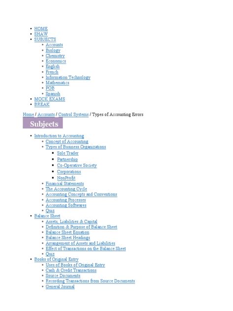 Image result for Types of Accounting Error