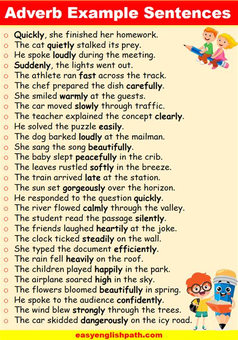 Image result for Verb Adverb Examples