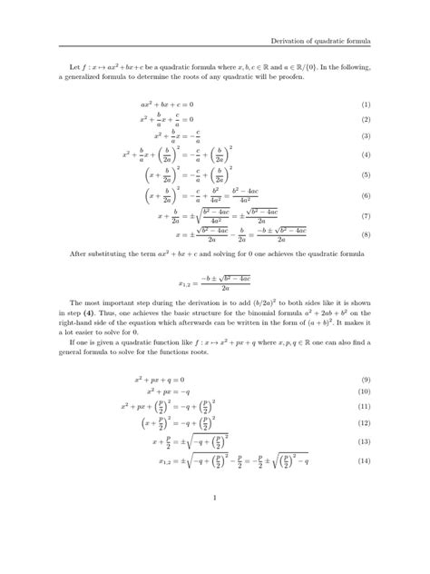 Quadratic Formula | PDF | Quadratic Equation | Square Root