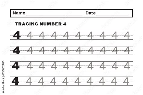 Image result for Practice Writing Number 4