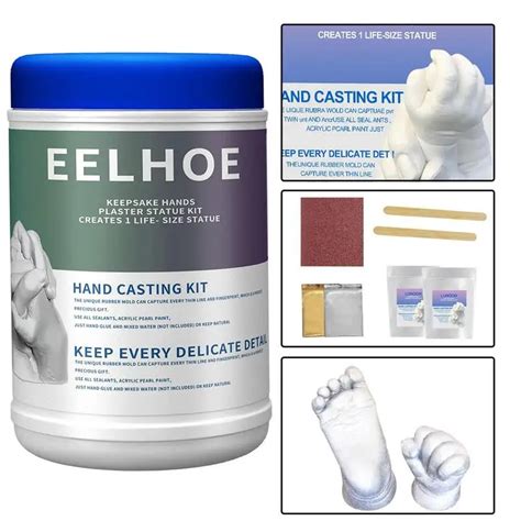 DIY Couples Hands Casting Kit 3D Hands Mold Baby Plaster Mold Kit Hand ...