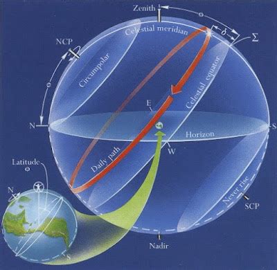 Image result for Observer View of Celestial Sphere Model
