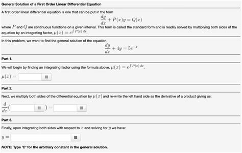 Image result for First Order Differential Equation Solution