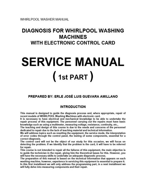Whirlpool Washing Machine Manual | PDF | Washing Machine | Electrical ...