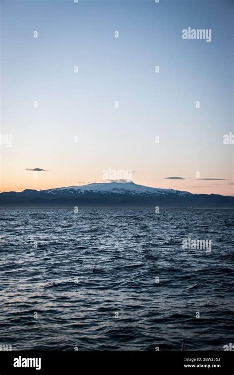 volcano with snow on iceland Stock Photo - Alamy