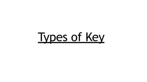 Image result for Different Key Types