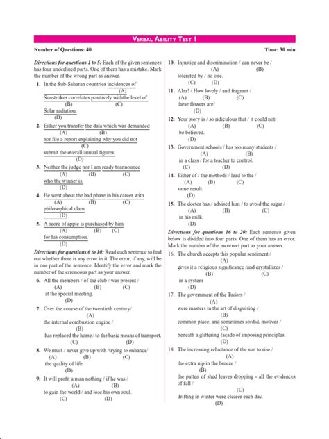 Image result for Verbal Practice Test