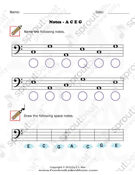 Image result for Bass Clef Space Notes