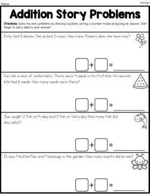 Image result for Story Problems On Addition