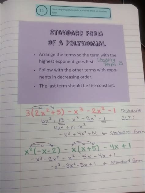 Image result for Writing Polynomials in Standard Form