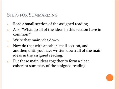 Image result for Summarizing Steps