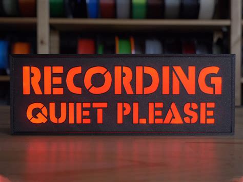 "Recording" LED backlit sign by Mikolas Zuza | Download free STL model ...