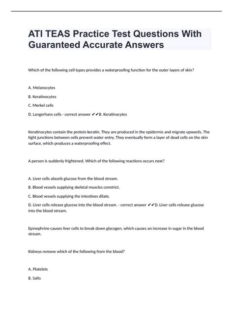 Image result for Examples of Questions On ATI Teas Test