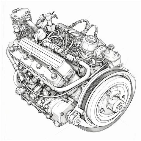 Image result for Technical Drawing Car Engine