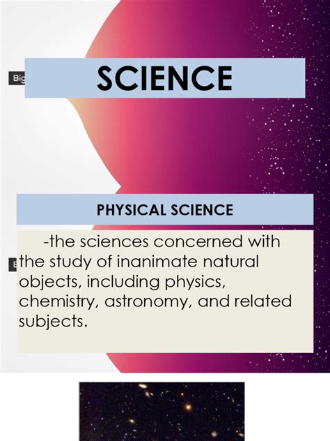 Image result for Physical Science Definition