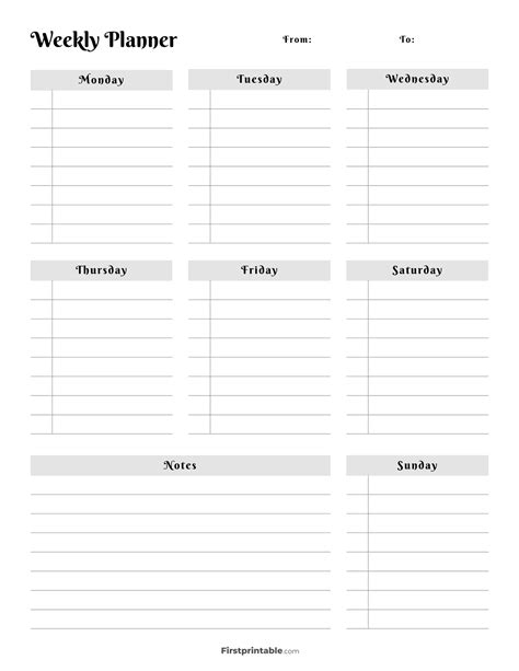 √ Free Printable Weekly Planner Templates - Auto News
