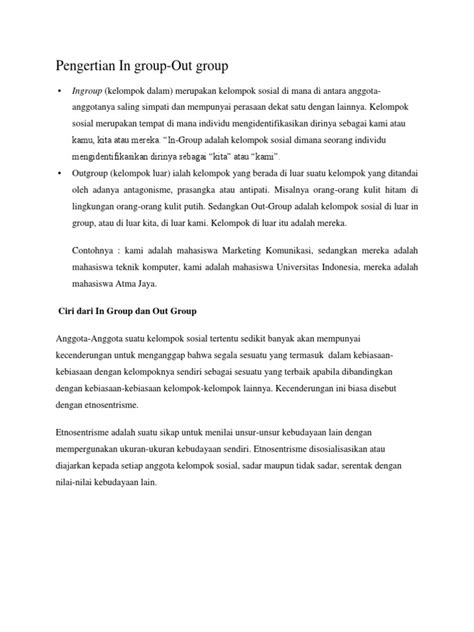 Ingroup Dan Out Grou ( | PDF