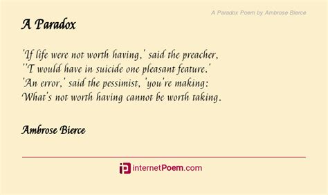 Image result for Paradox Poem Examples